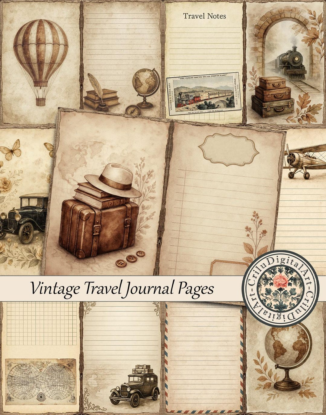 Travel Journal Printable Pages for Travelers Notebook & Travel ...