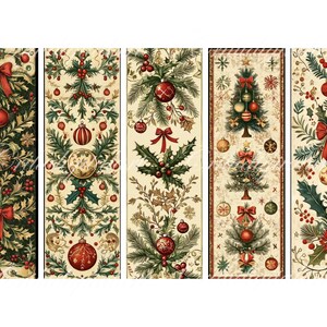Christmas Bookmark Png, Printable Unique Bookmarks Set, Holiday ...