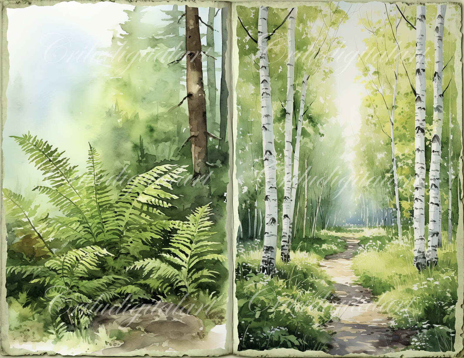 Watercolor Forest Junk Journal Printable,woodland Journal Insert ...