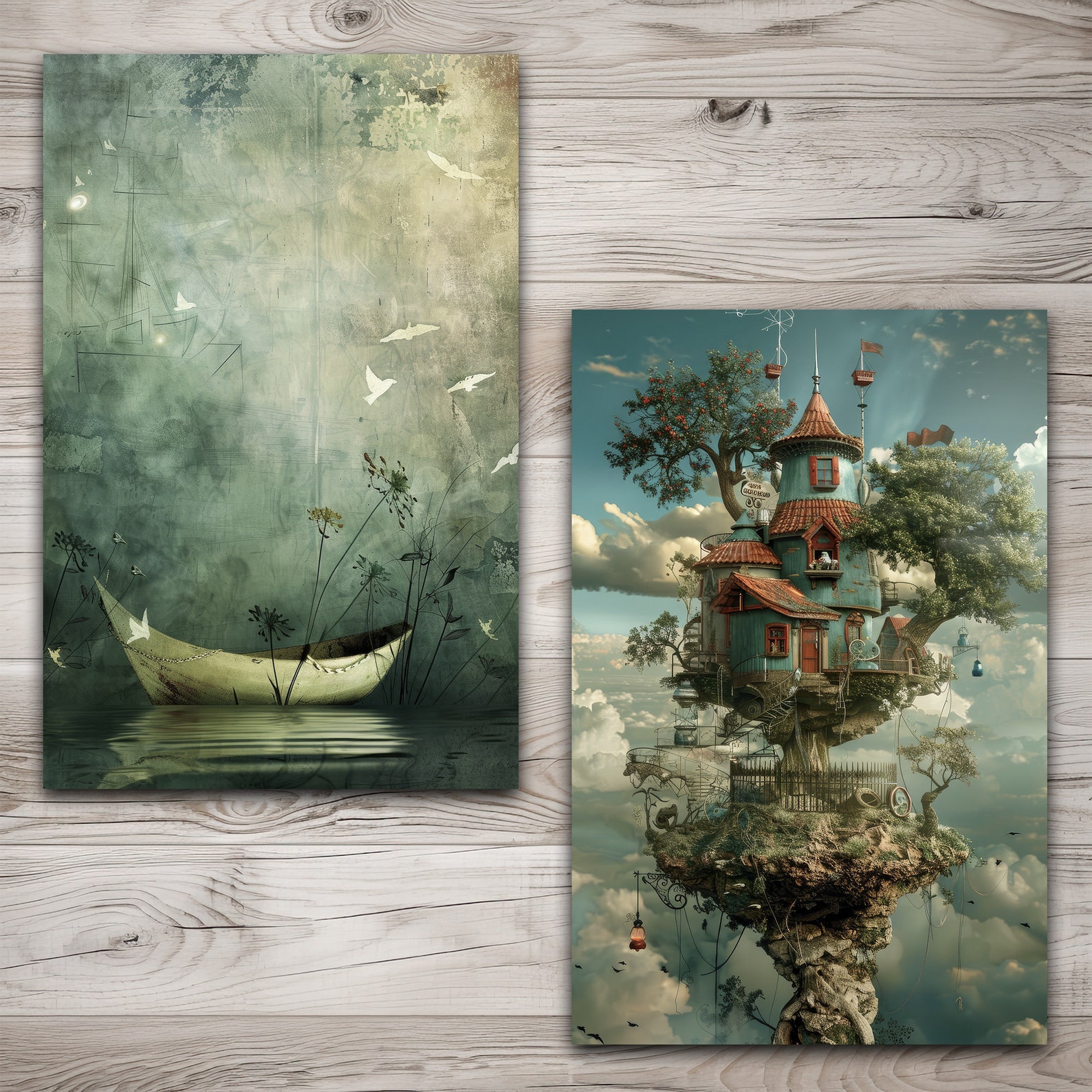 Pop Surrealism Art Pages,fantasy Notebook Paper,quirky Junk Journal Kit ...