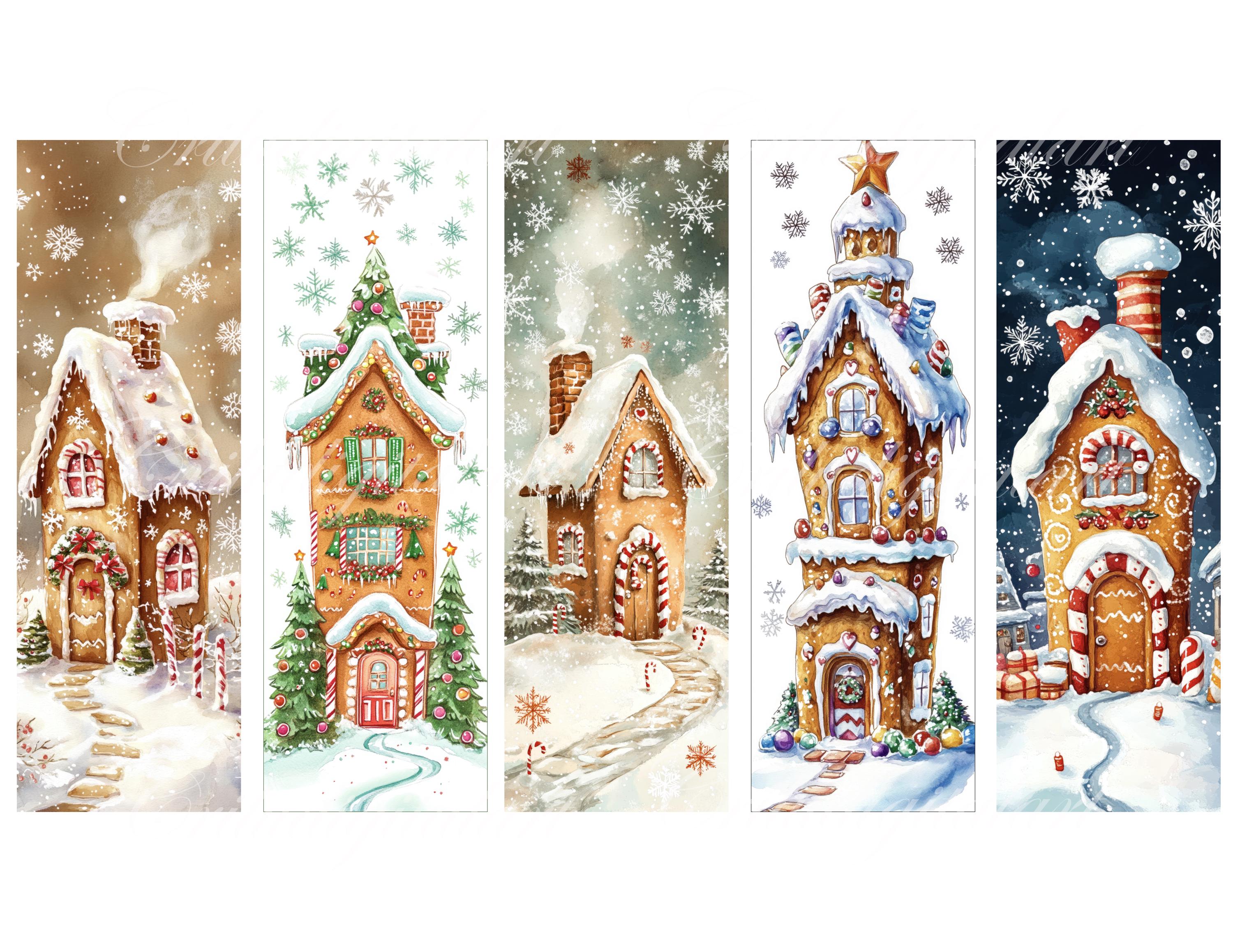 Gingerbread House Bookmark Png, Printable Christmas Bookmarks Set ...