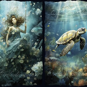 Underwater World Deep Sea Junk Journal Kit,mythical Creatures Under the ...