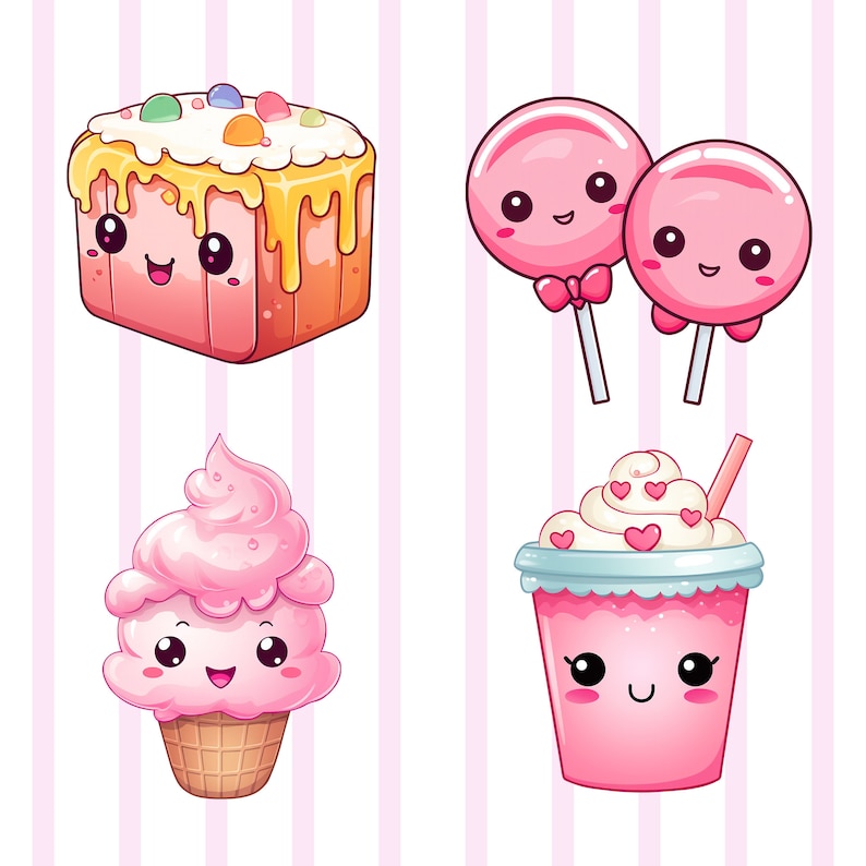 Kawaii Sweet Clipart, Kids Clipart and Stickers, Sweeties Png for ...