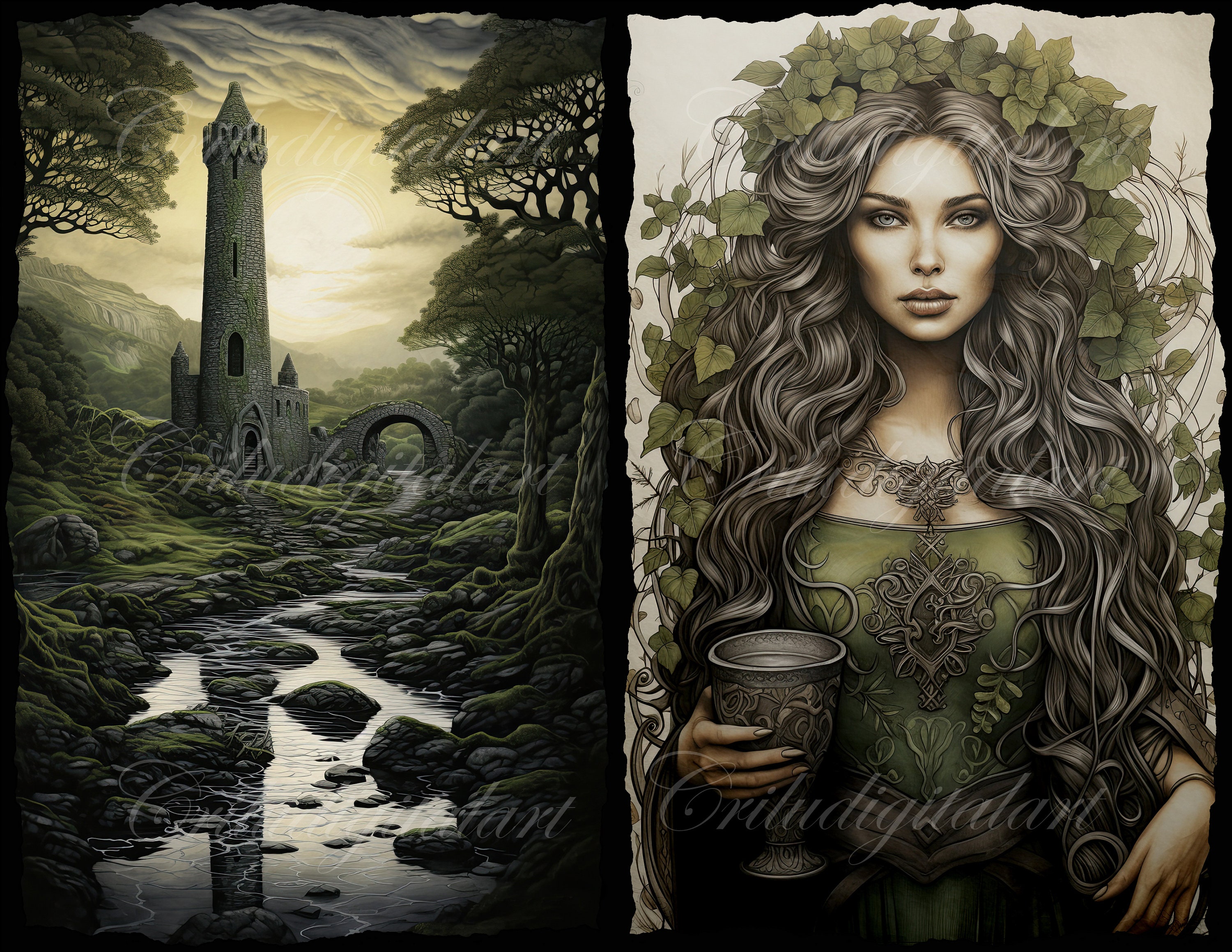 Celtic White Witch Junk Journal Pages,celtic Symbol Digital Pages for ...