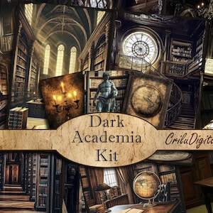 Vintage Dark Academia Junk Journal Kit – Printable Ephemera, Bookmarks ...