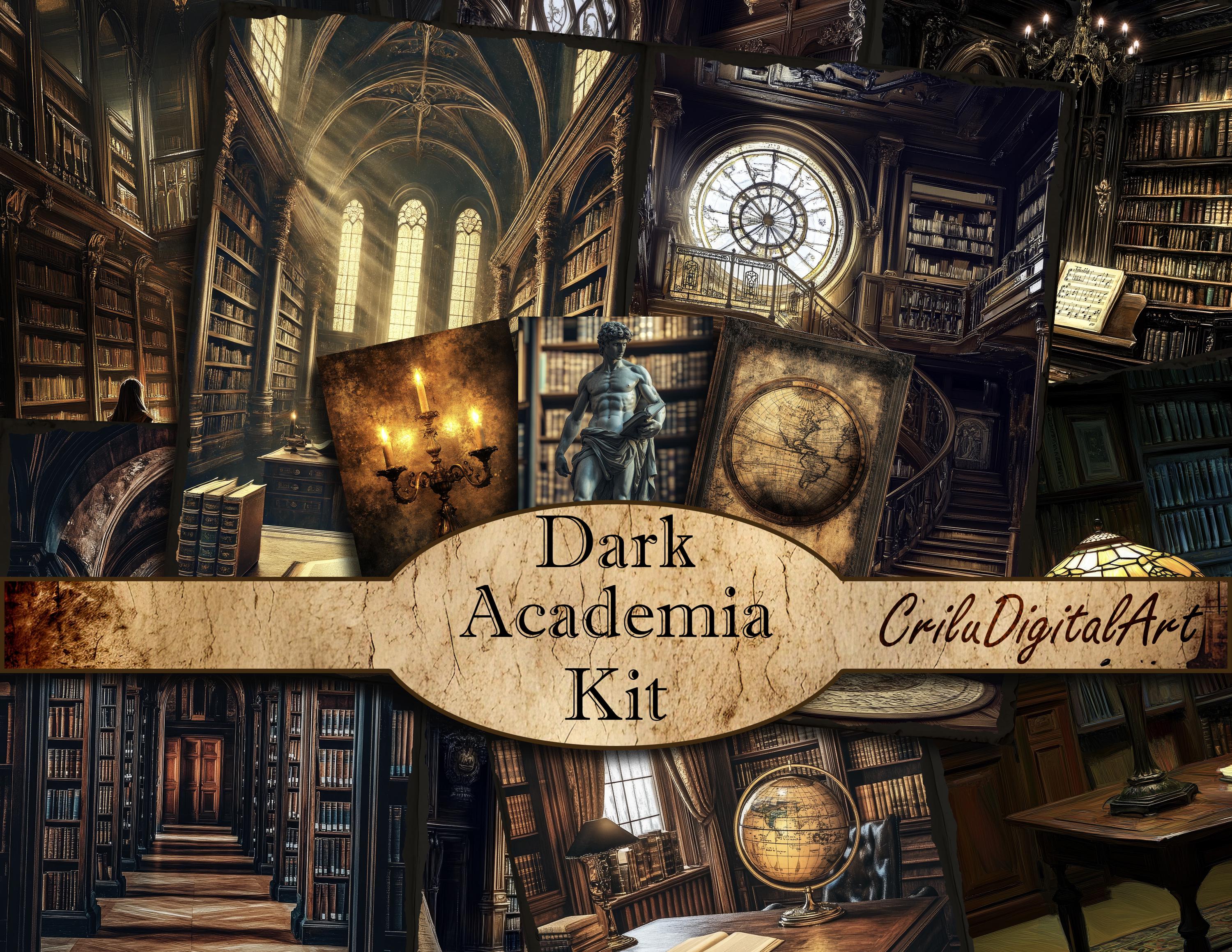 Vintage Dark Academia Junk Journal Kit – Printable Ephemera, Bookmarks ...