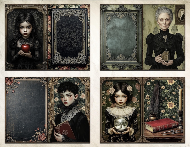 Gothic Junk Journal Kit Printable Ephemera Set • Victorian Dark ...