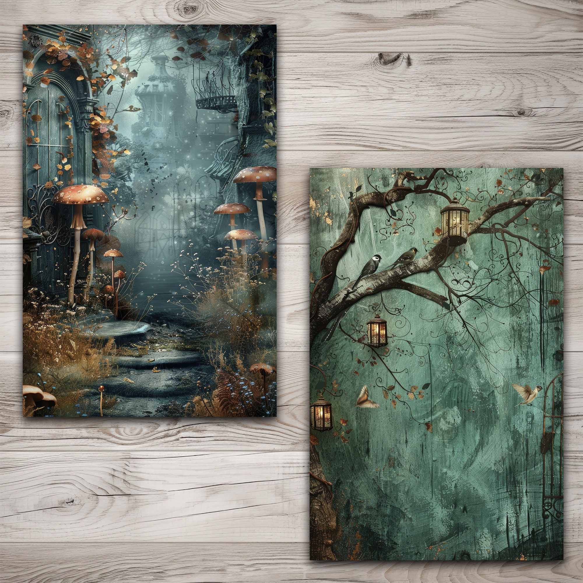 Pop Surrealism Art Pages,fantasy Notebook Paper,quirky Junk Journal Kit ...