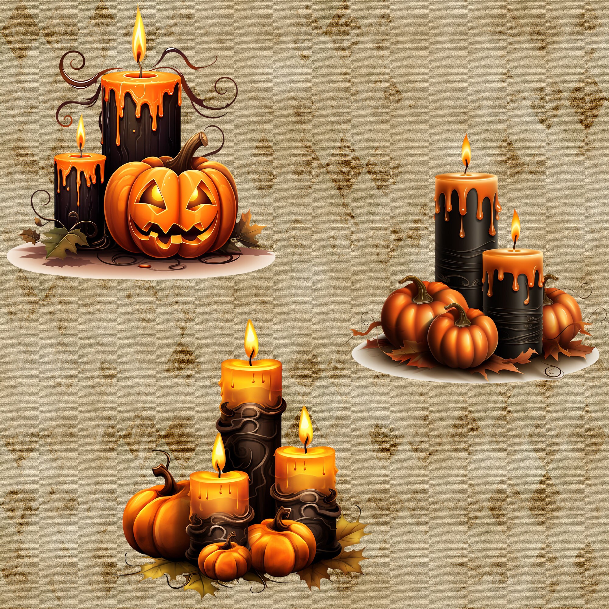 Spooky Candles Clipart, Halloween Elements for Witch Junk Journal ...