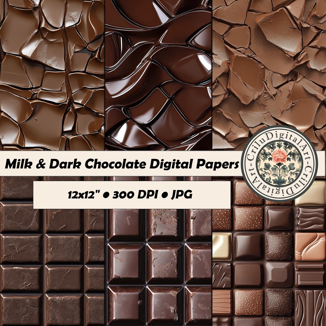 Chocolate Texture Digital Paper Pack, Scrapbooking Backgrounds (digital ...