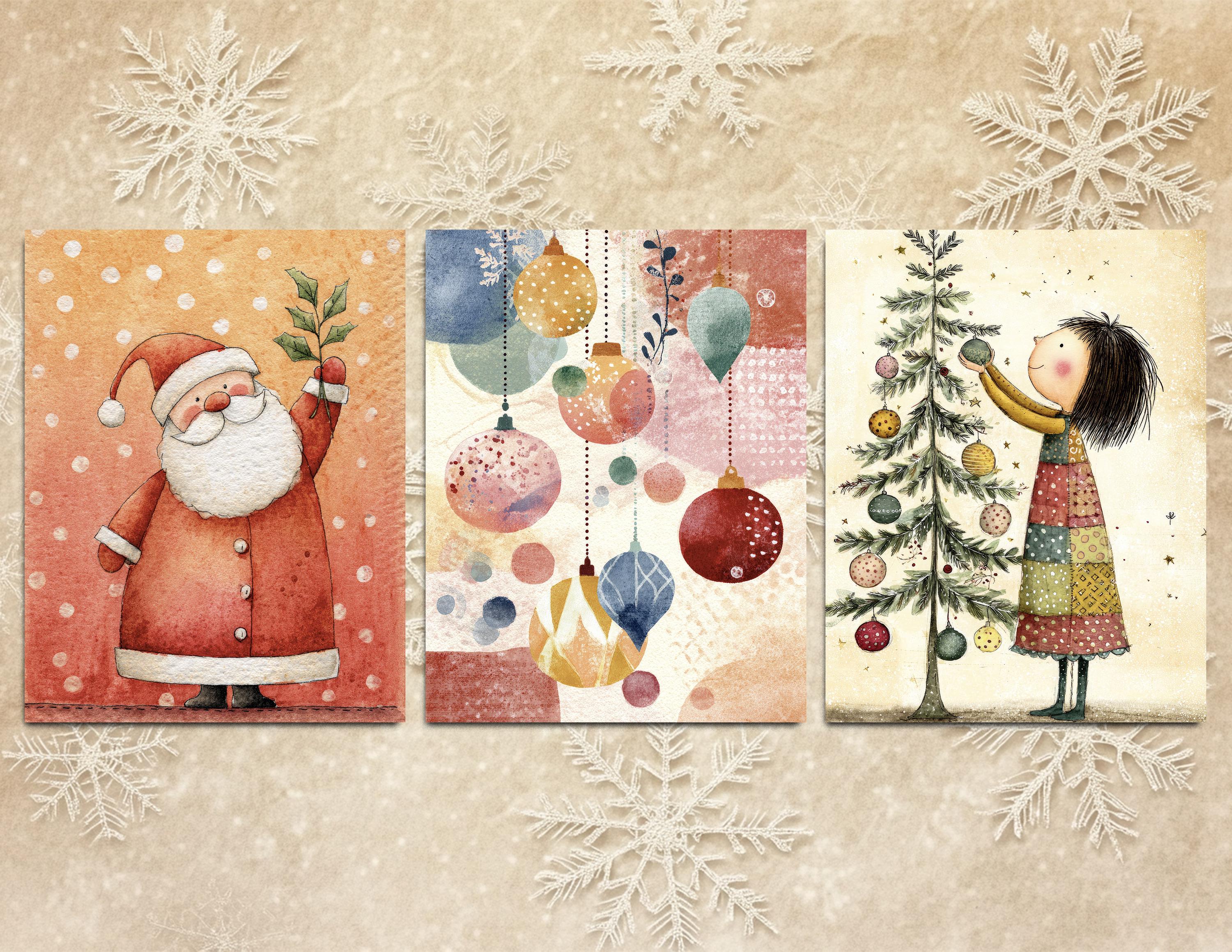 Whimsical Christmas Junk Journal Kit: Watercolor Xmas Ephemera (digital ...
