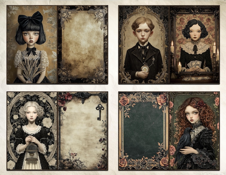 Gothic Junk Journal Kit Printable Ephemera Set • Victorian Dark ...