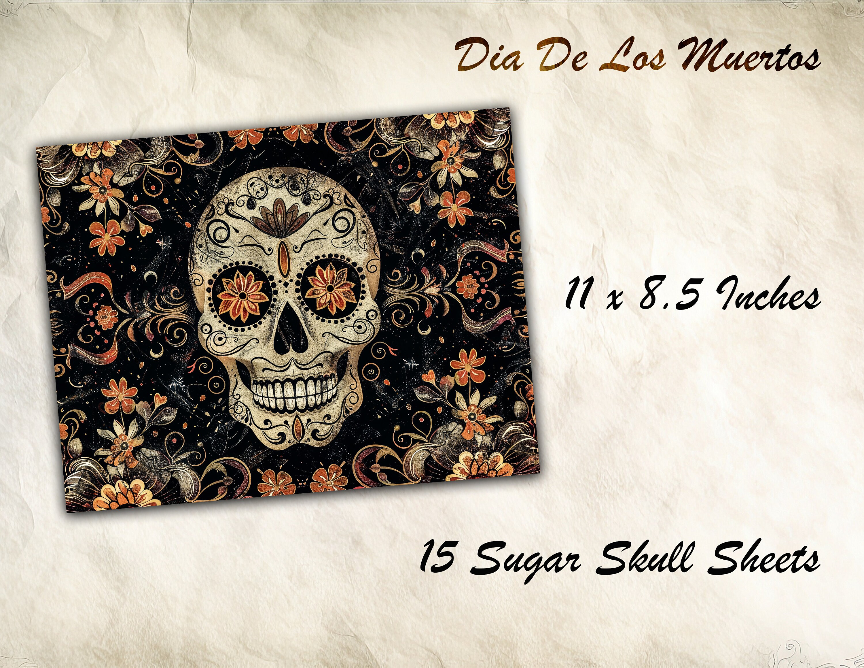 Dia De Los Muertos Digital Junk Journal Paper,sugar Skull Journal ...