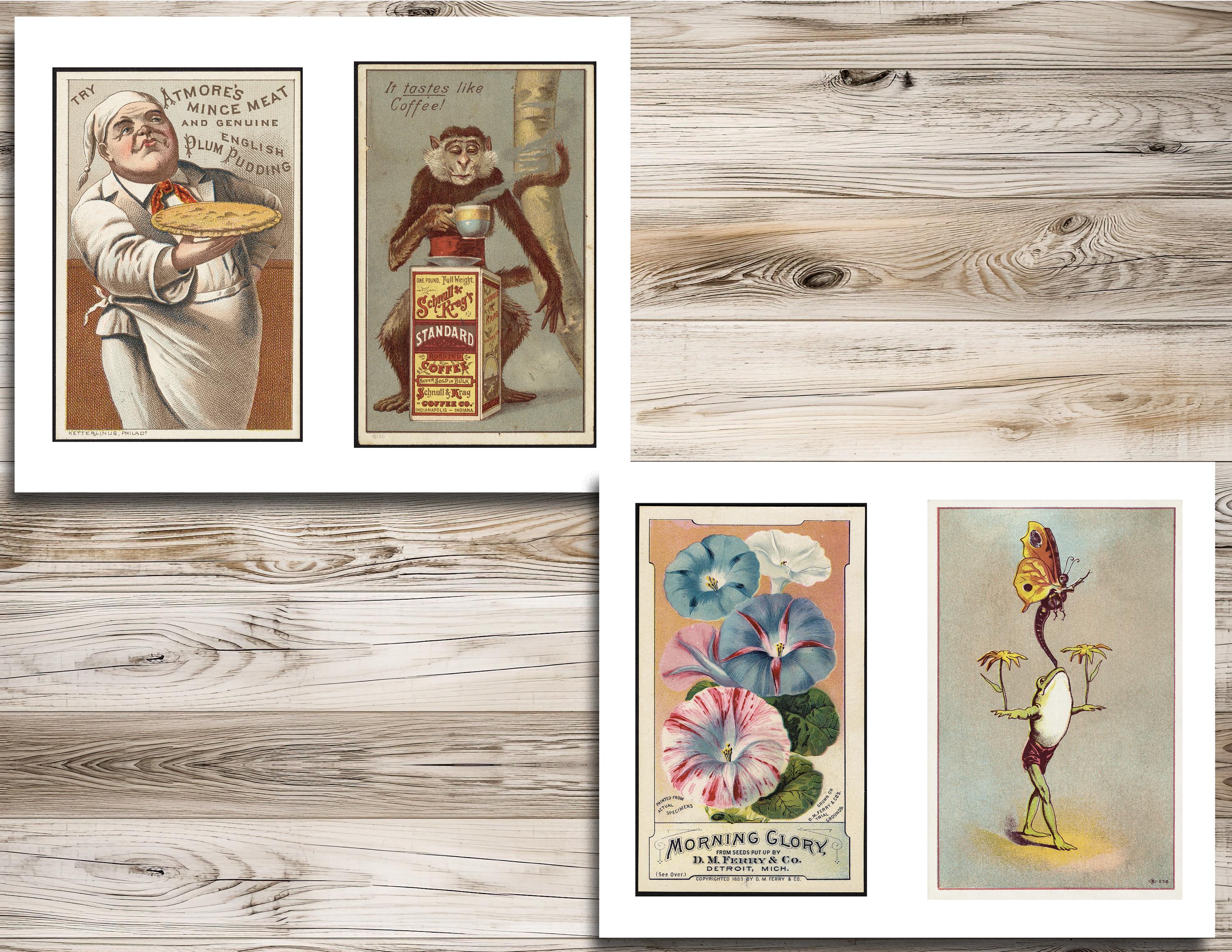 Vintage Advertising Ephemera, Printable Old Junk Journal Paper, Antique ...
