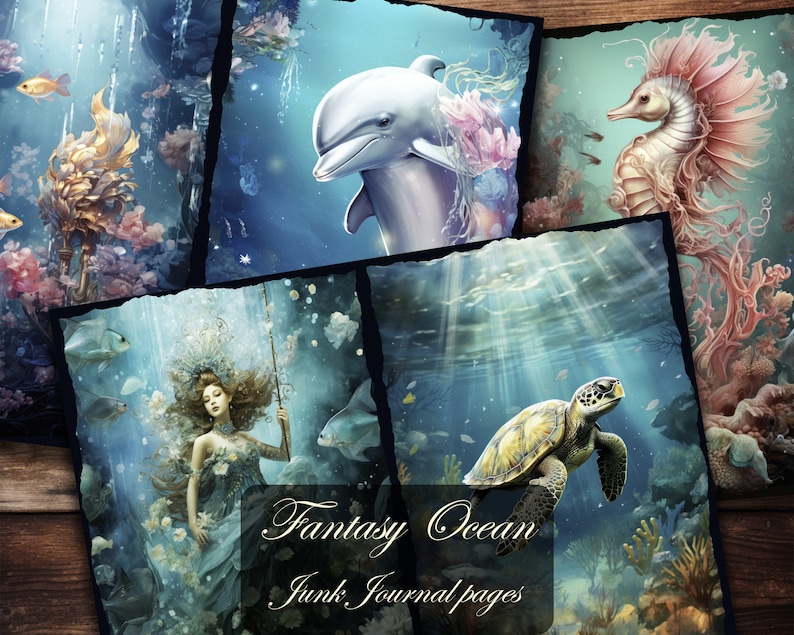 Underwater World Deep Sea Junk Journal Kit,mythical Creatures Under the ...