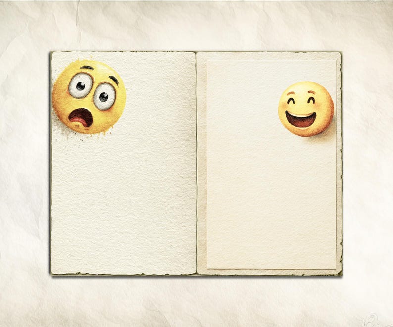 Emoji Junk Journal Pages Printable Kit | Emotional Scrapbook Paper ...