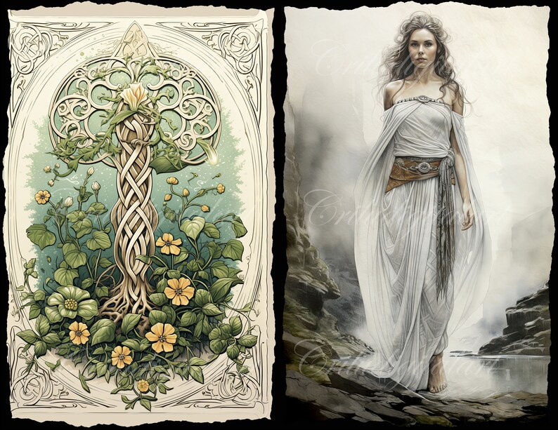 Celtic White Witch Junk Journal Pages,celtic Symbol Digital Pages for ...