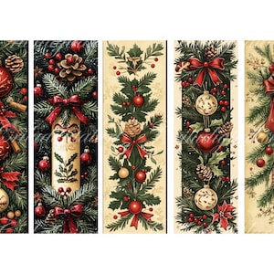 Christmas Bookmark Png, Printable Unique Bookmarks Set, Holiday ...