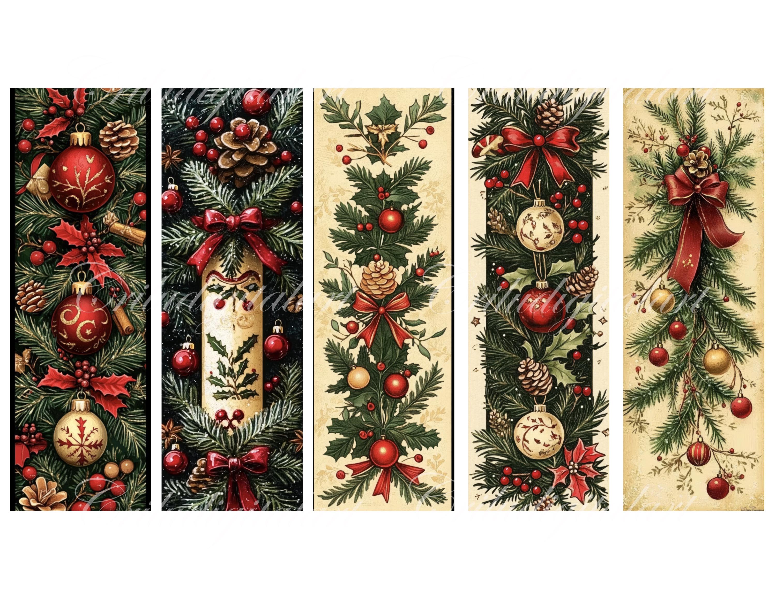 Christmas Bookmark Png, Printable Unique Bookmarks Set, Holiday ...