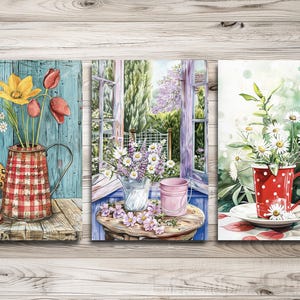 Watercolor Wildflower Bouquet, Printable Garden Junk Journal Paper ...