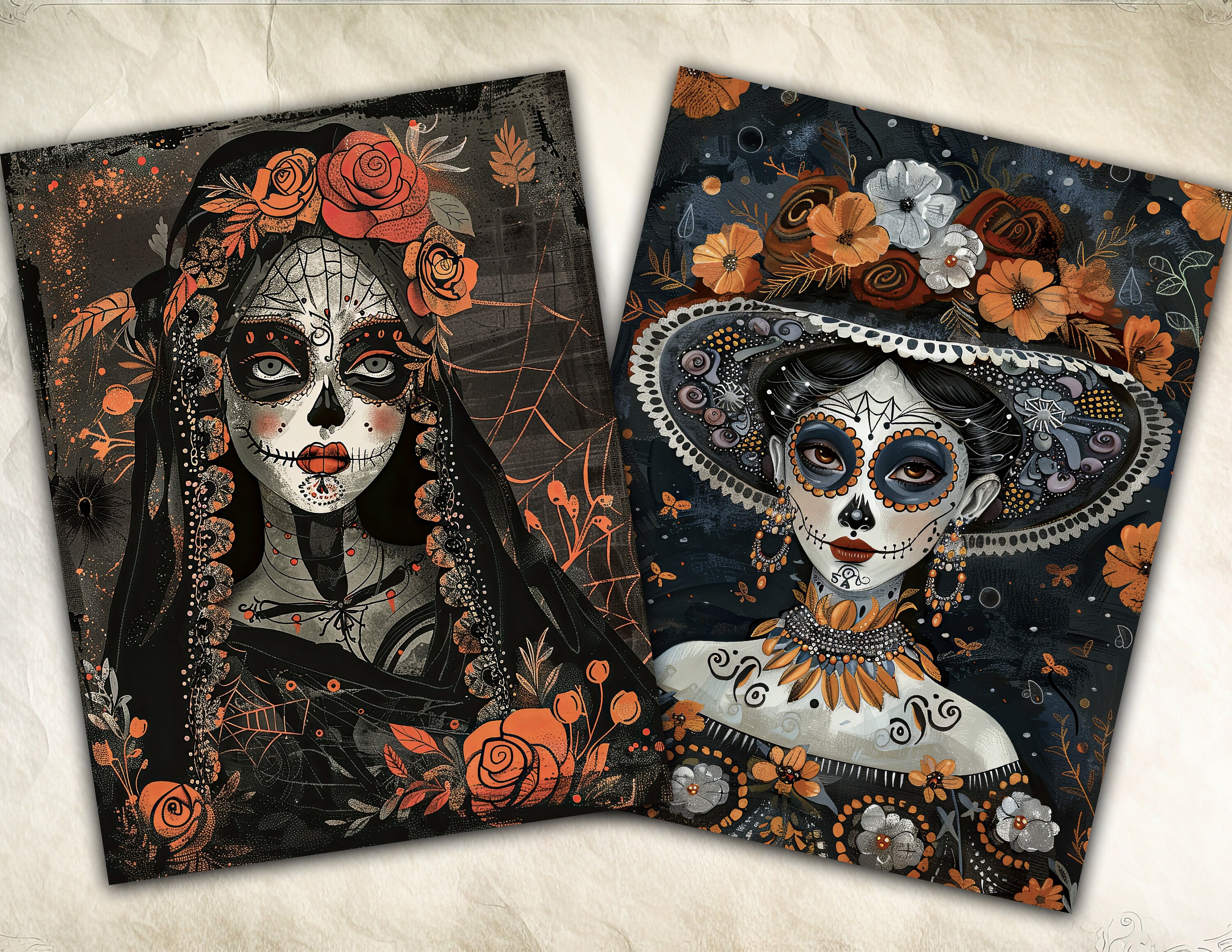 Dia De Los Muertos Digital Junk Journal Paper,catrina Journal Insert ...