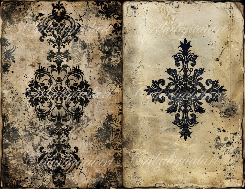 Victorian Goth Bundle, Parchment Paper Junk Journal Gothic Collage ...