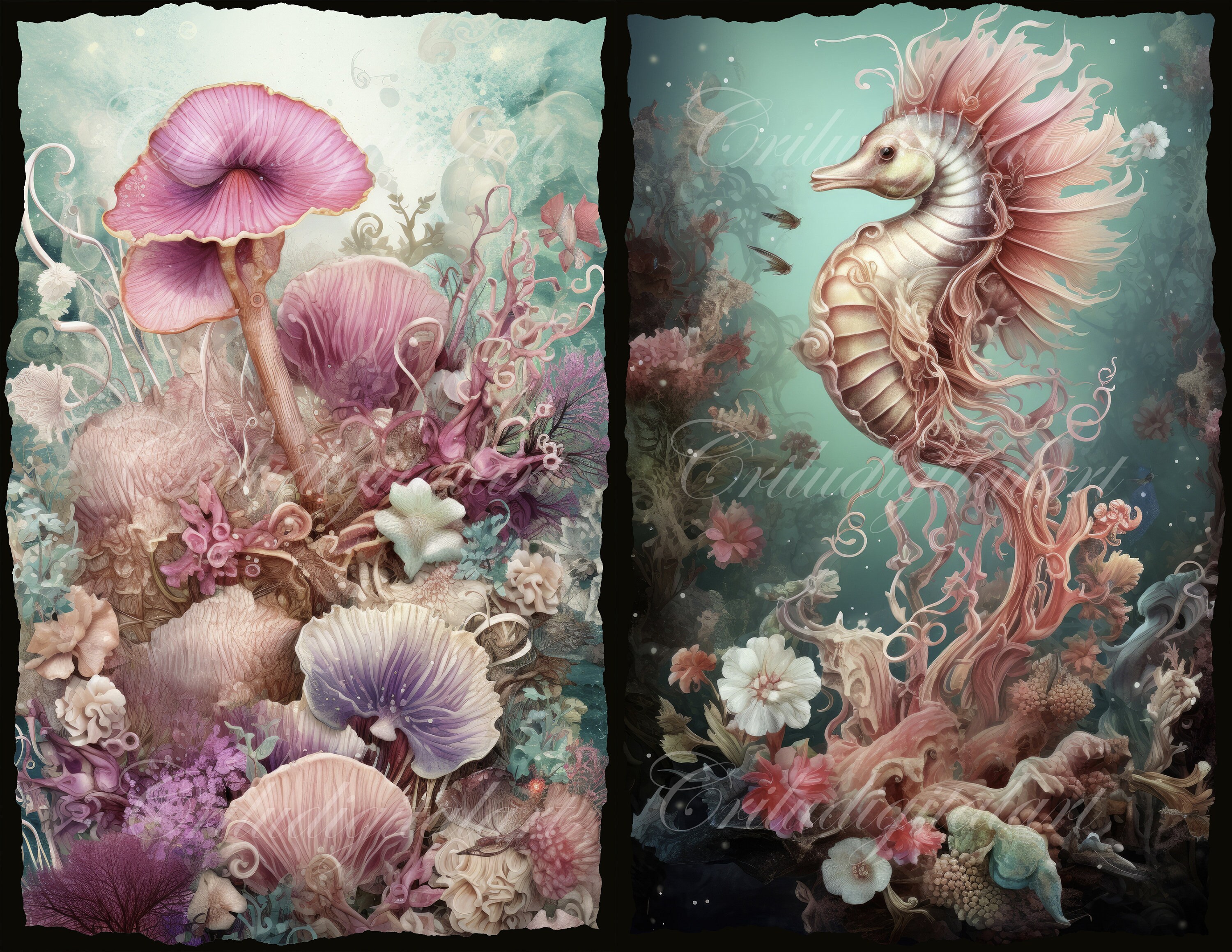 Underwater World Deep Sea Junk Journal Kit,mythical Creatures Under the ...
