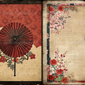 Vintage Japanese Junk Journal Printable, Asian Digital Scrapbook Pages ...