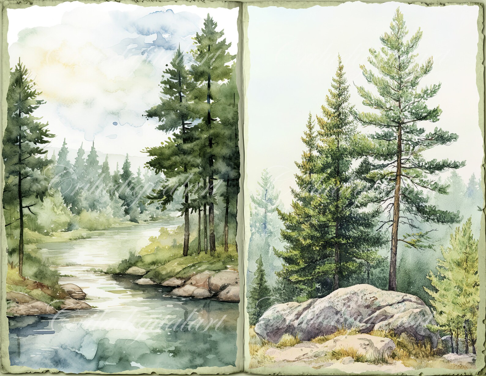 Watercolor Forest Junk Journal Printable,woodland Journal Insert ...