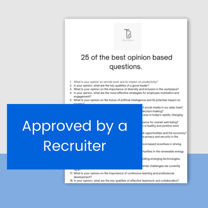 Ultimate Interview Questions Guide Personality, Opinion & Competency ...