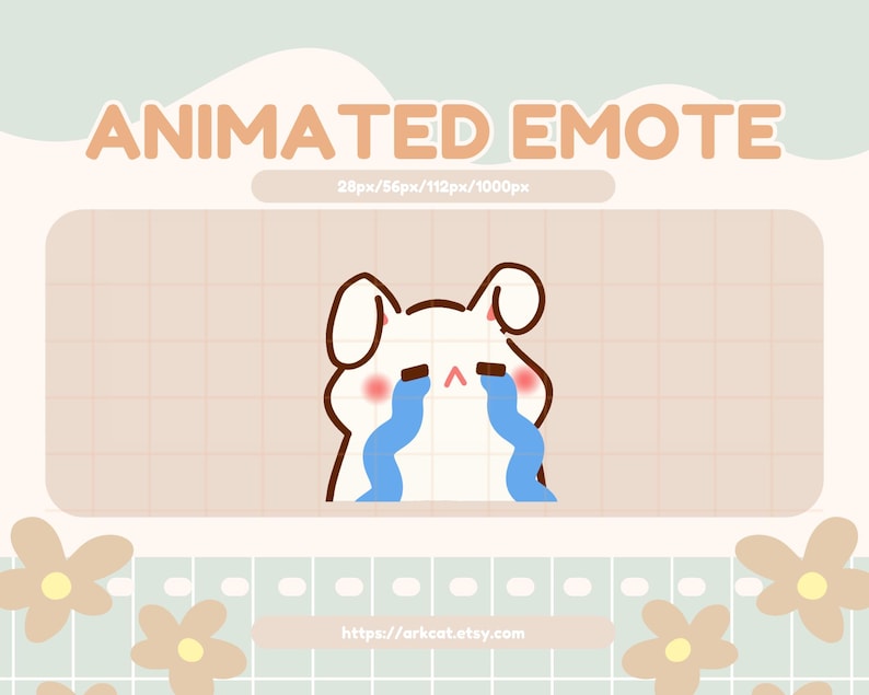 Crying Bunny Animated Emote: Twitch, Discord, Youtube - Etsy