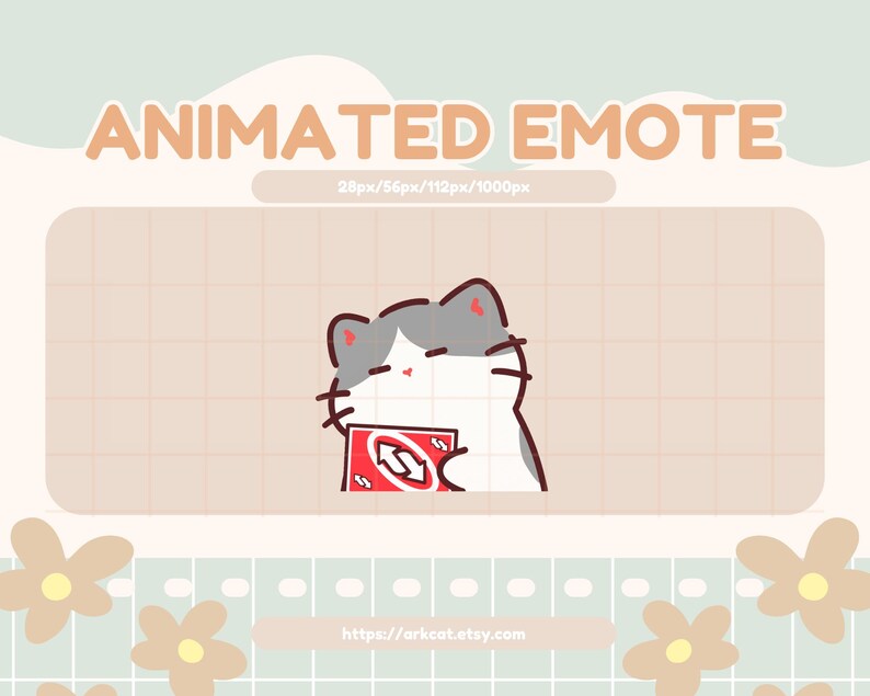 Reverse Uno Card Emote – Gray and White Cat Animated Reaction for ...
