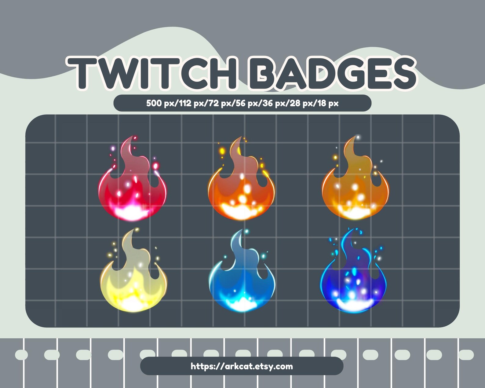 FIRE/FLAME Twitch Sub Badges / Bit Badges / Channel Points for ...