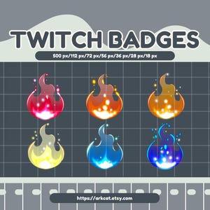 FIRE/FLAME Twitch Sub Badges / Bit Badges / Channel Points for ...