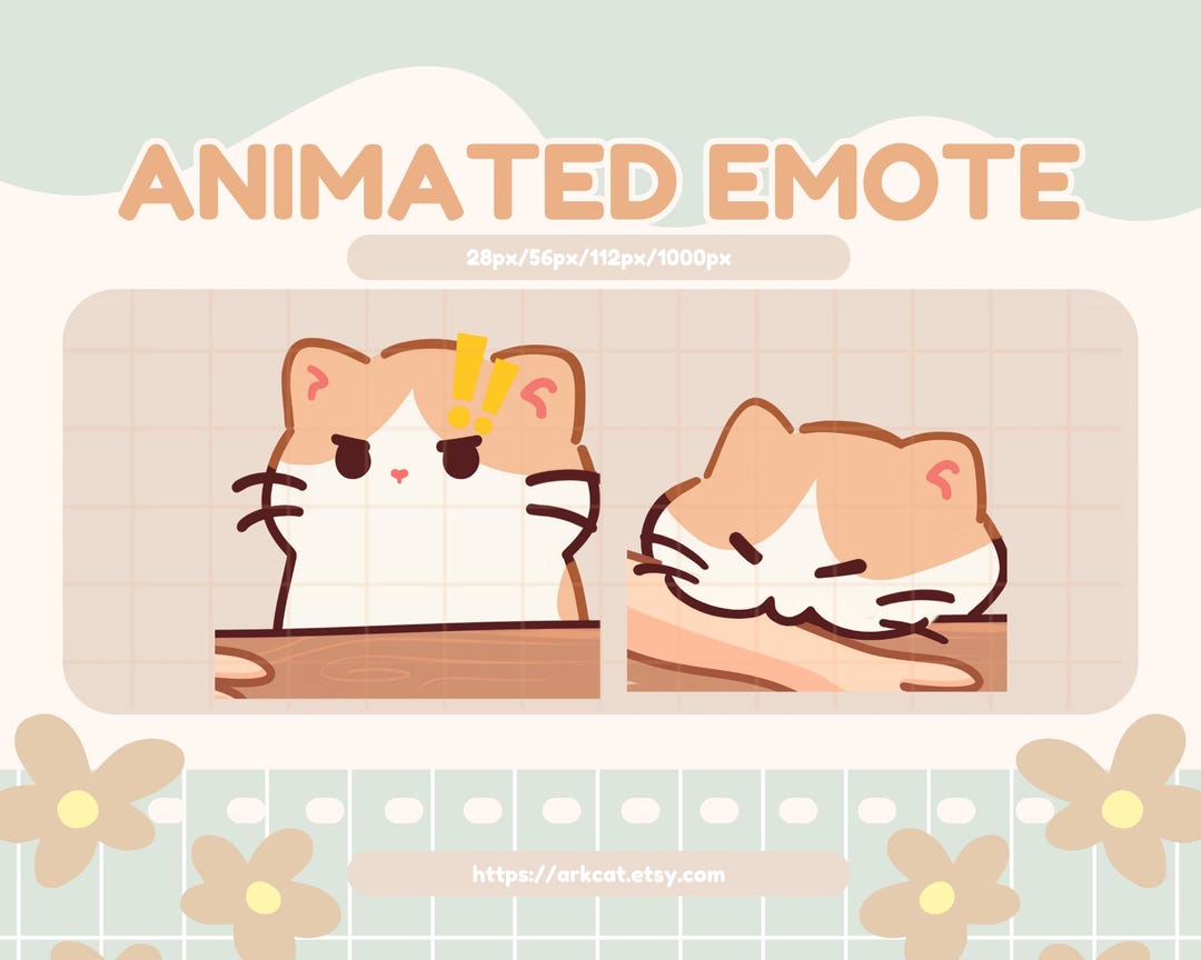 Hand Bite Animated Emote – Orange Cat GIF for Twitch, Discord, Youtube ...