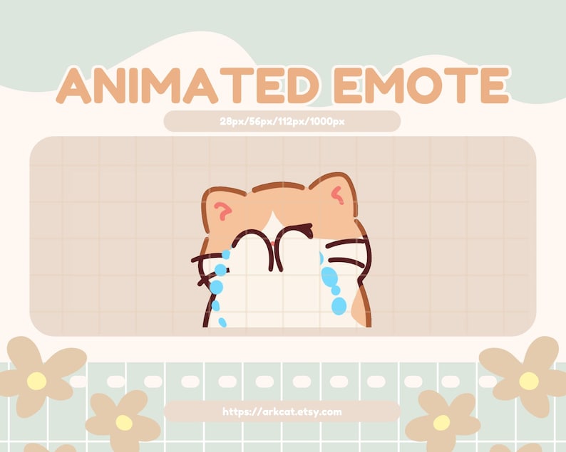 Crying Cat Emote: Animated Twitch, Discord, Youtube GIF (digital ...