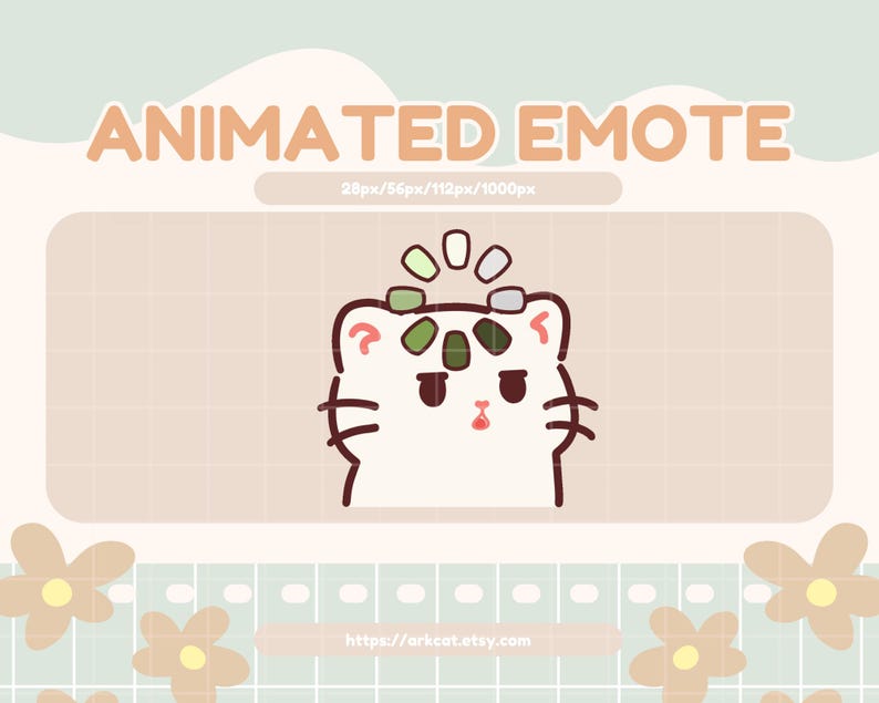 Animated Emote Cute Cat - White Cat Loading Emote for Twitch, Discord ...