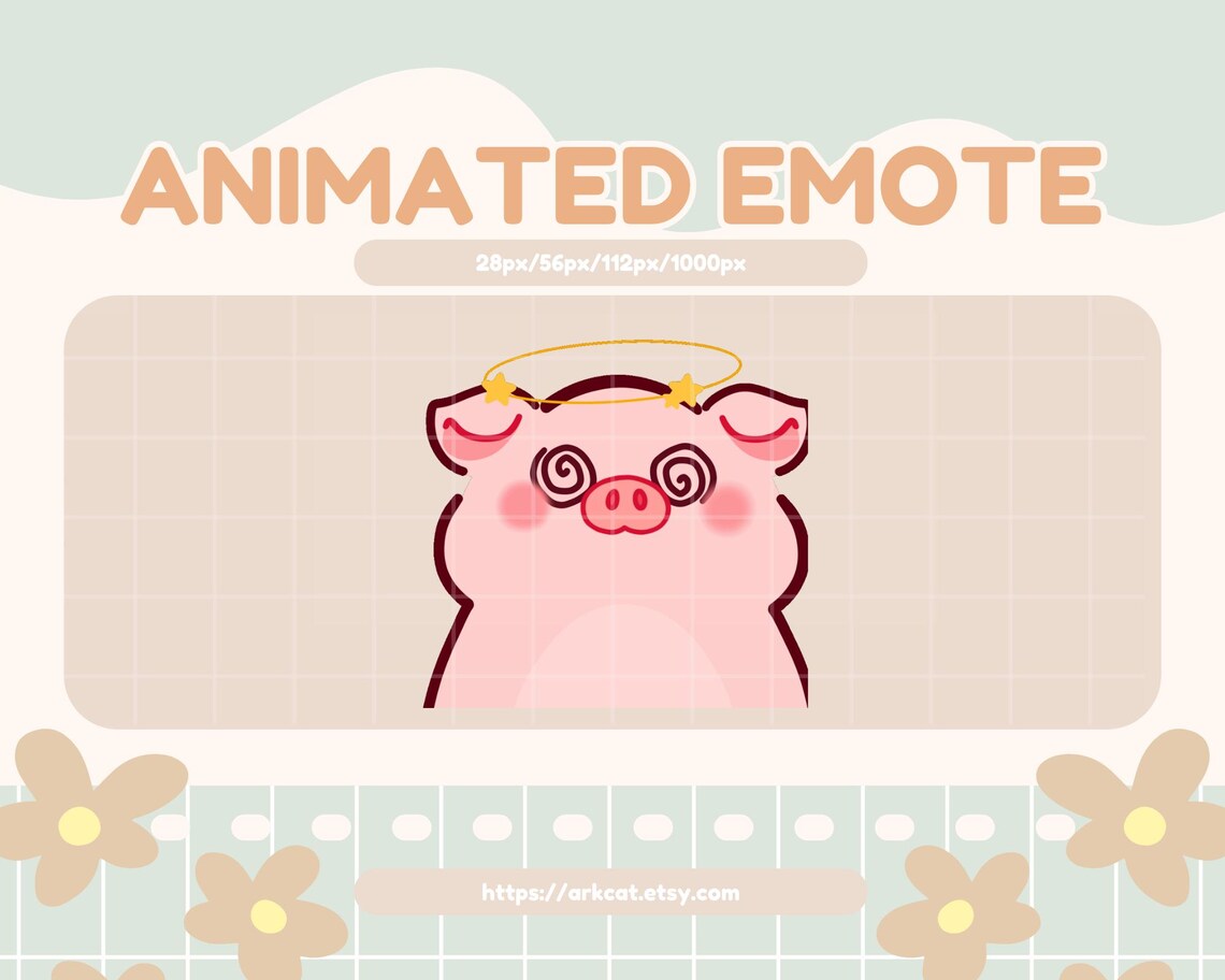 Animated Dizzy Pig Emote: Spiraling Stars - Twitch, Discord, Youtube ...