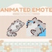 Animated Emote Cute Cat Gray Cat Lying on the Floor Crying Emote for ...
