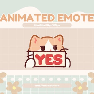 Animated Emote Cute Cat - Cat Saying Yes Emote for Twitch, Discord ...