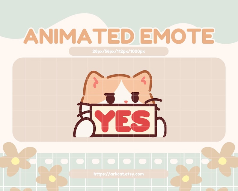 Animated Emote Cute Cat - Cat Saying Yes Emote for Twitch, Discord ...