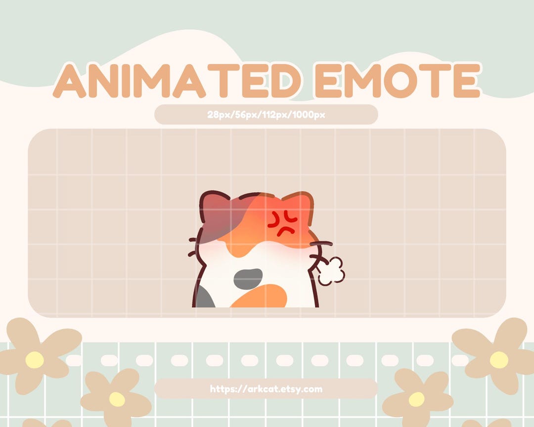 Angry Calico Cat Emote – Animated Furious Cat Reaction for Twitch ...