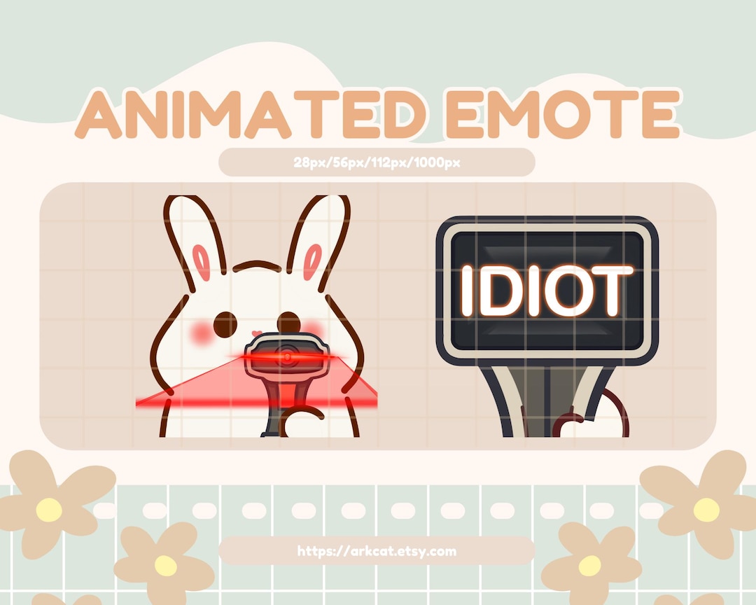 Animated Scanning Emote: White Bunny With Idiot Result (GIF Download ...