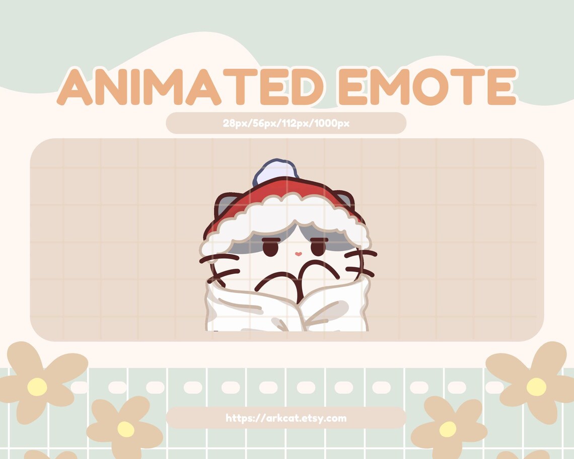 Christmas Cat Animated Emote – Santa Hat, Twitch Discord Stream (GIF ...