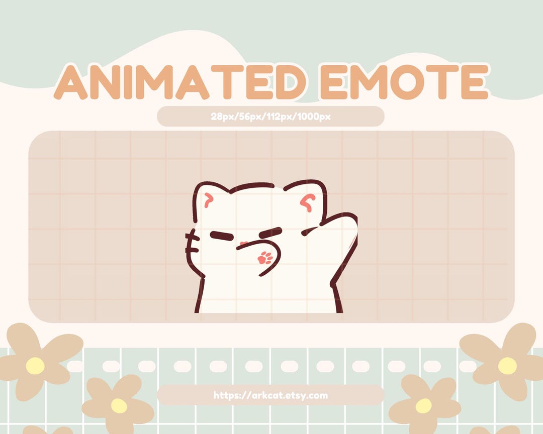 Dabbing Emote – Cute White Cat Dab Pose | Twitch, Discord, Youtube ...