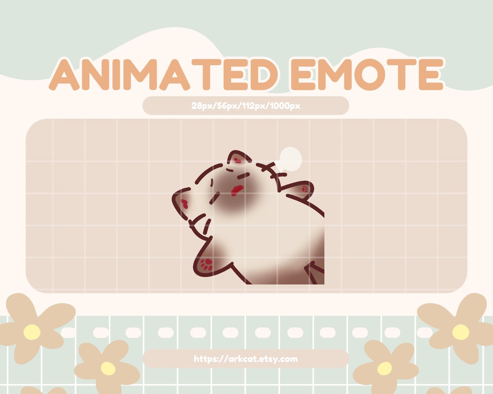 Exhausted Siamese Cat Emote – Tired Animated Reaction for Twitch ...