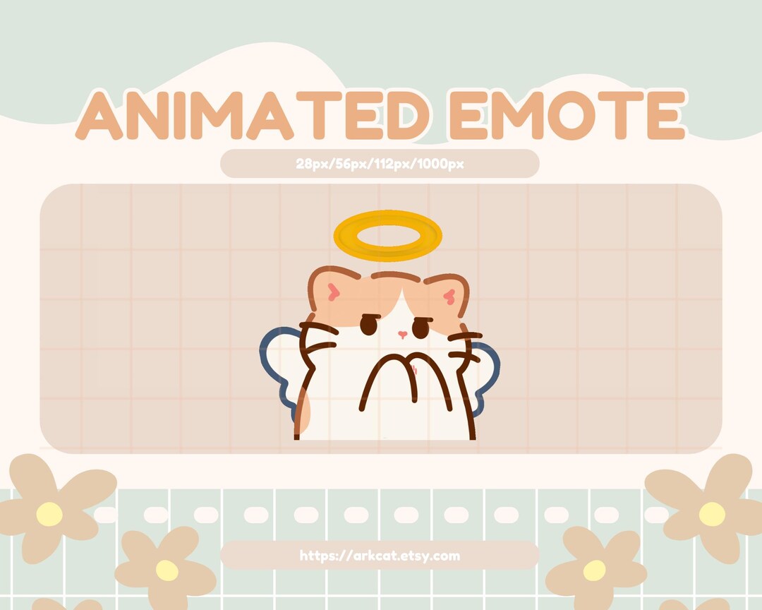Angel Emote – Orange and White Cat Animation for Twitch, Discord ...