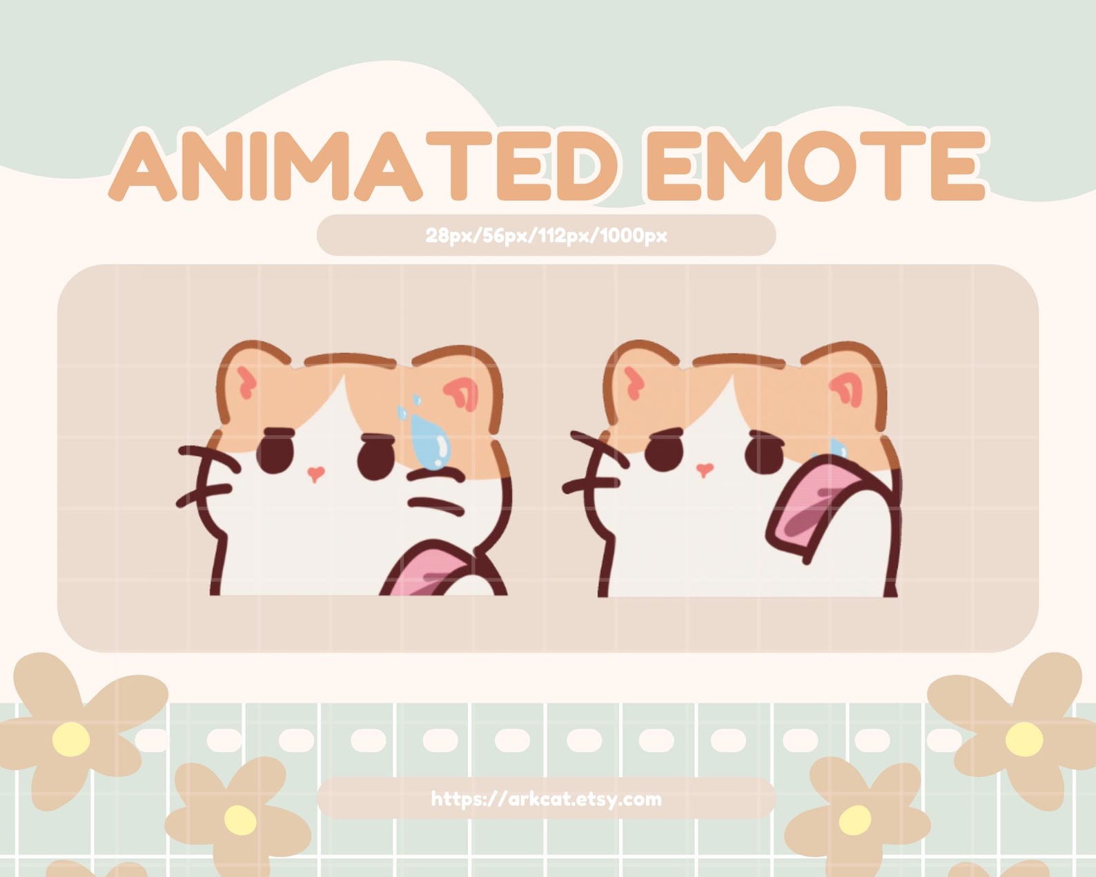 Animated Emote Cute Cat - Wiping Sweat Cat Emote for Twitch / Discord ...