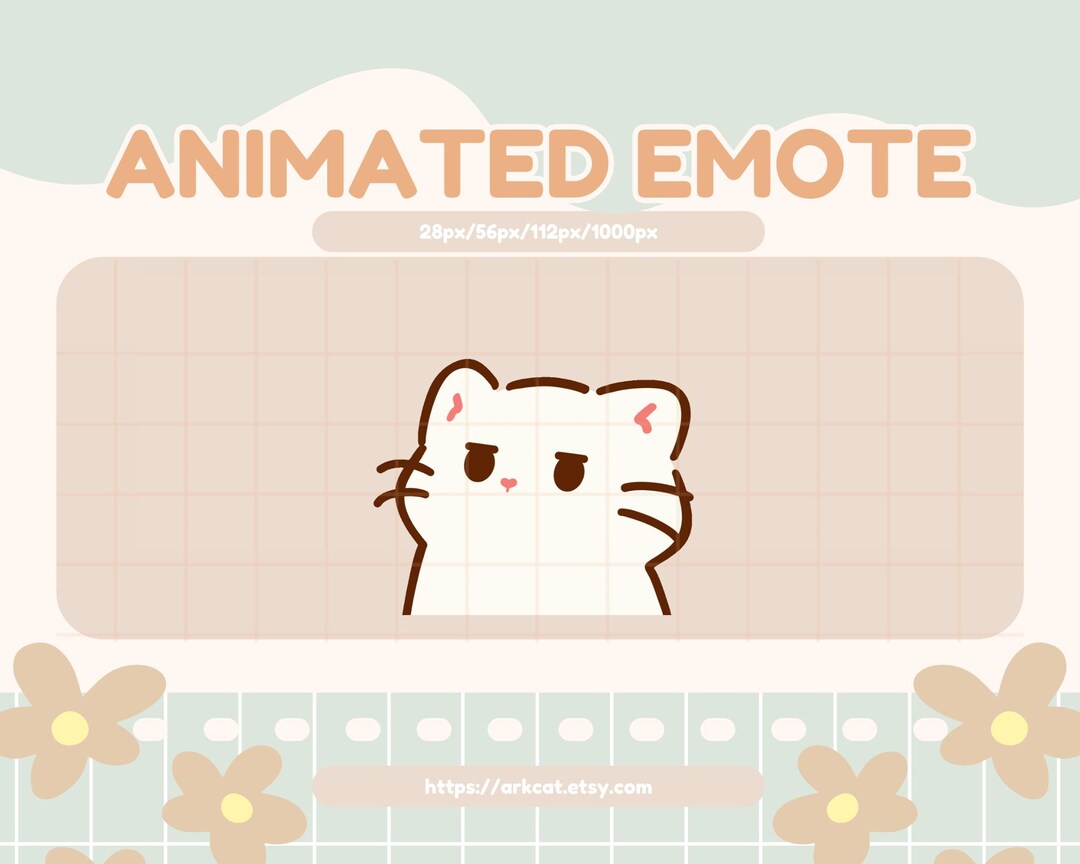 Nodding in Agreement Emote – White Cat Animated Emotes for Twitch ...