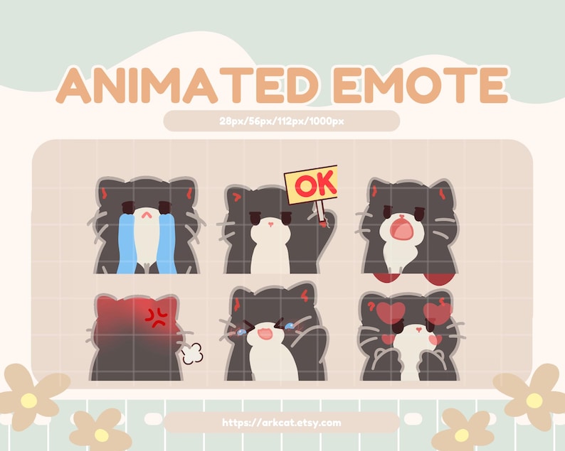 Tuxedo Cat Animated Emote Set: Twitch, Discord, Youtube - Etsy